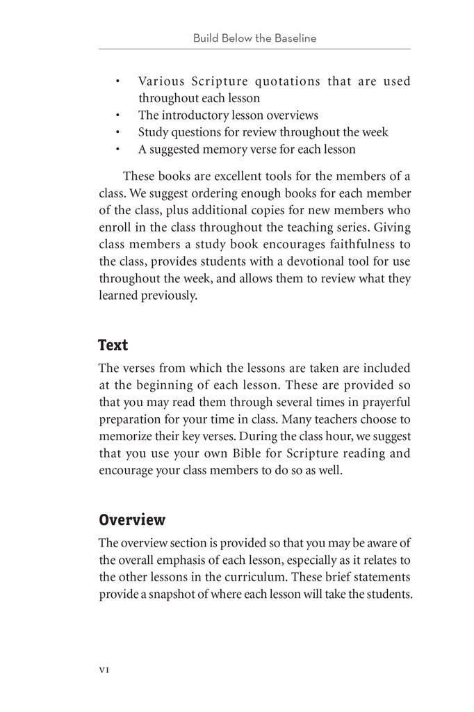 Build Below the Baseline Teacher Edition – Striving Together Publications